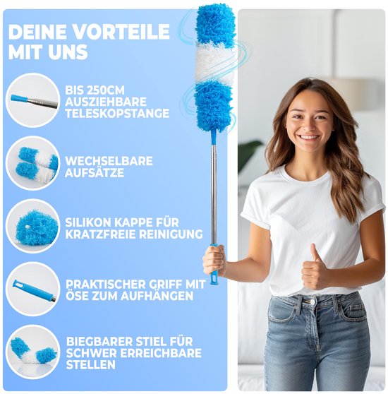 GlanzPure Telescopische Stofdoekset 4-delig - Premium lange ...