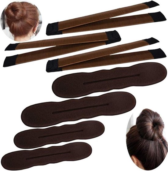 Zeynomax - Magic Bun Maker 3-pack voor Kids - Haaraccessoires in bruin ...