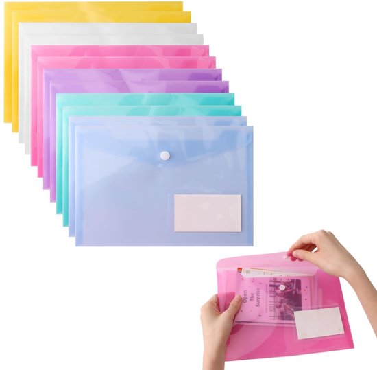 Verpakking met 12 A5 documententassen, dossiermappen, 24 x 17 cm ...