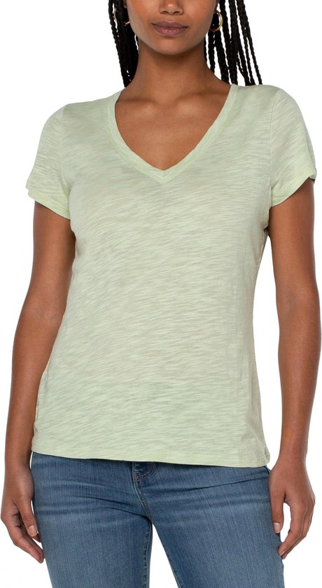 LIVERPOOL JEANS COMPANY V-Neck Slim Fit Slub Knit Tee Celadon | Celadon ...