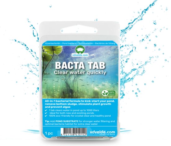 vdvelde.com BACTA TAB - Bacteriën voor vijver - 100% eco - 100-1.000L | bol