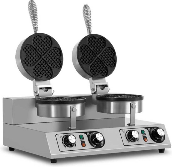 HCB® - Professioneel horeca Wafelijzer voor 2 ronde wafels - met timer ...