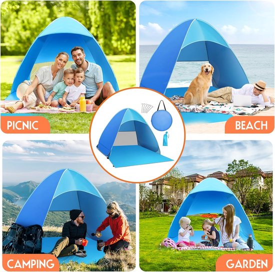 Strandtent, draagbare extra lichte strandtent, Sun Shelter voor 2-3 ...