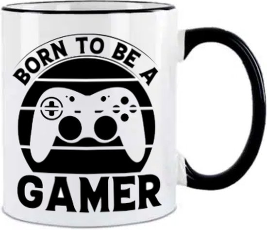 Born2Be a 1337 Gamer | Mok met onderzetter | Keramiek en MDF | Mok ...