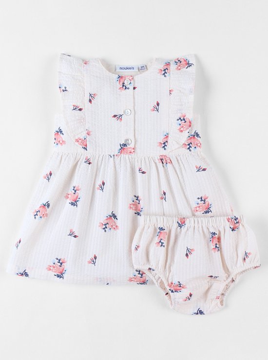 Seersucker jurk + bloomer set, ecru | bol