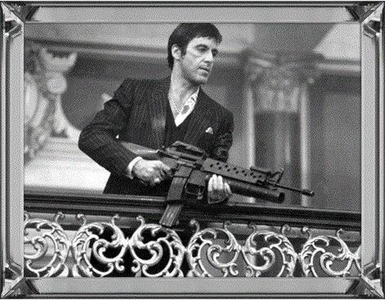 Al Pacino - Machine Gun - schilderij - spiegellijst - scarface - | bol.com