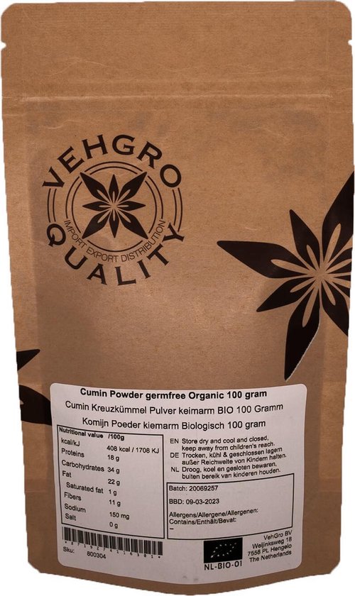 Komijn Poeder kiemarm - 100 gram - Holyflavours | bol