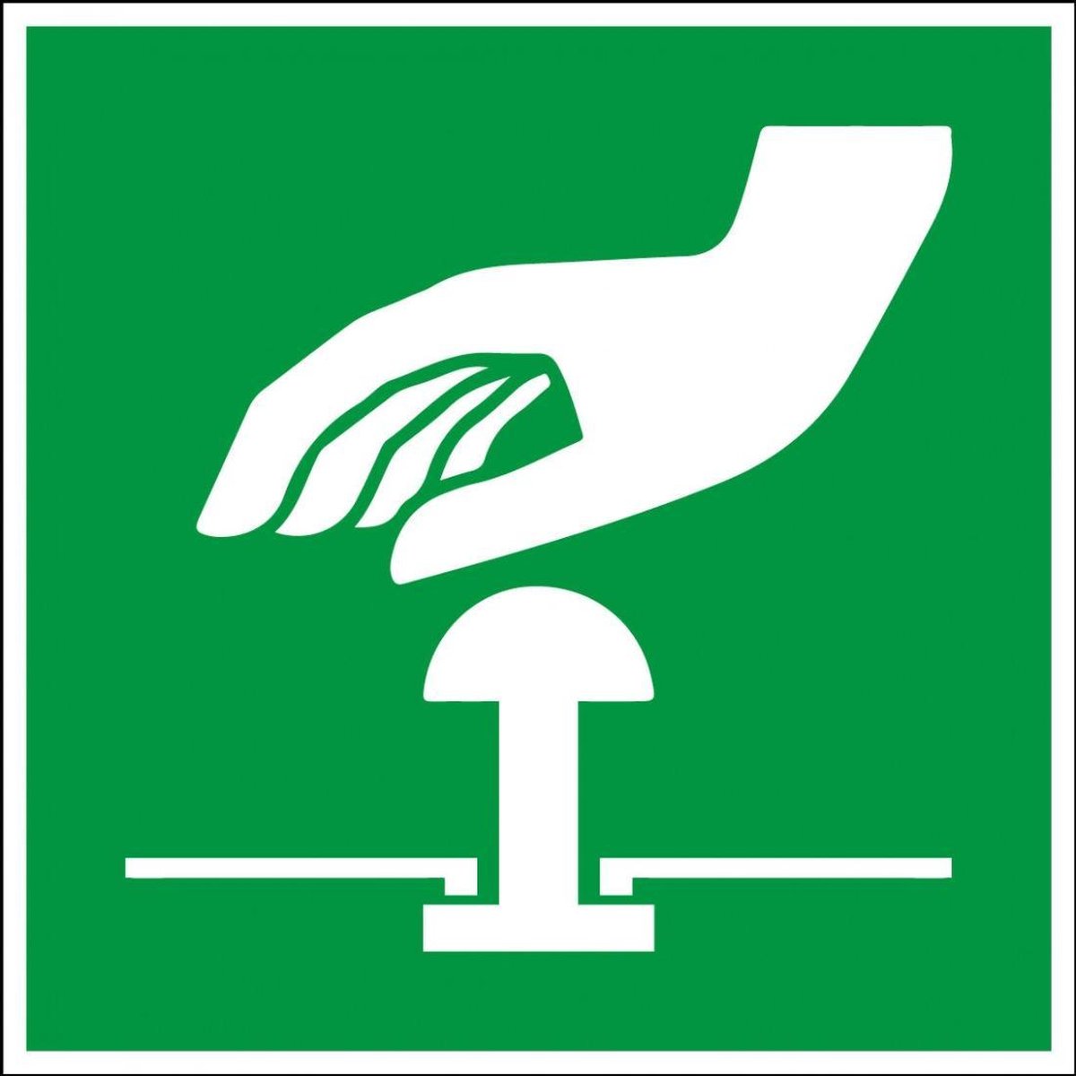 Noodstop sticker - ISO 7010 - E020 100 x 100 mm | bol.com