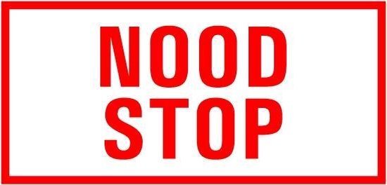 Noodstop tekststicker 400 x 200 mm | bol.com