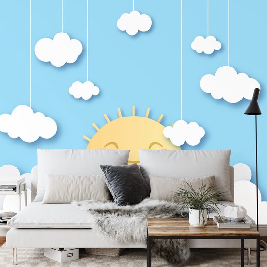 Fotobehang Happy Sun Papercut-Serie | bol