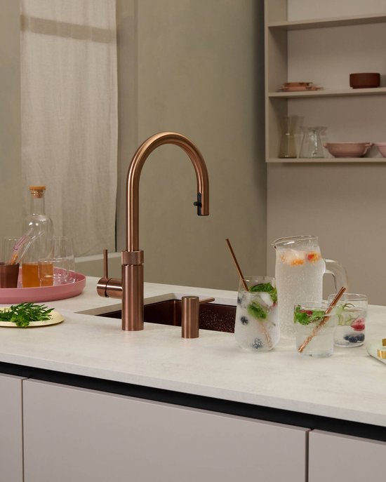 Quooker Flex met COMBI+ boiler en CUBE reservoir 5-in-1-kraan rosé ...