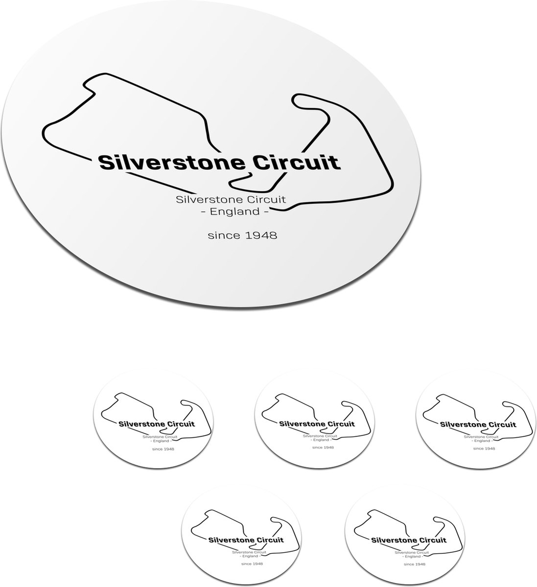 Onderzetters voor glazen - Rond - Formule 1 - Silverstone - Circuit ...