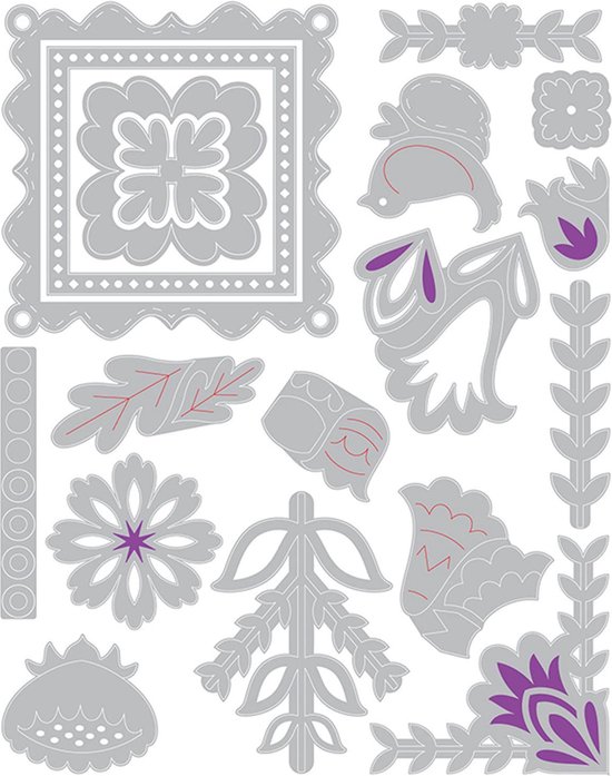 Sizzix Thinlits Snijmal - Folk Kunst Olifant - 18 stuks | bol.com