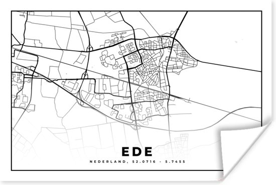 Poster Kaart - Ede - Nederland - 120x80 cm | bol