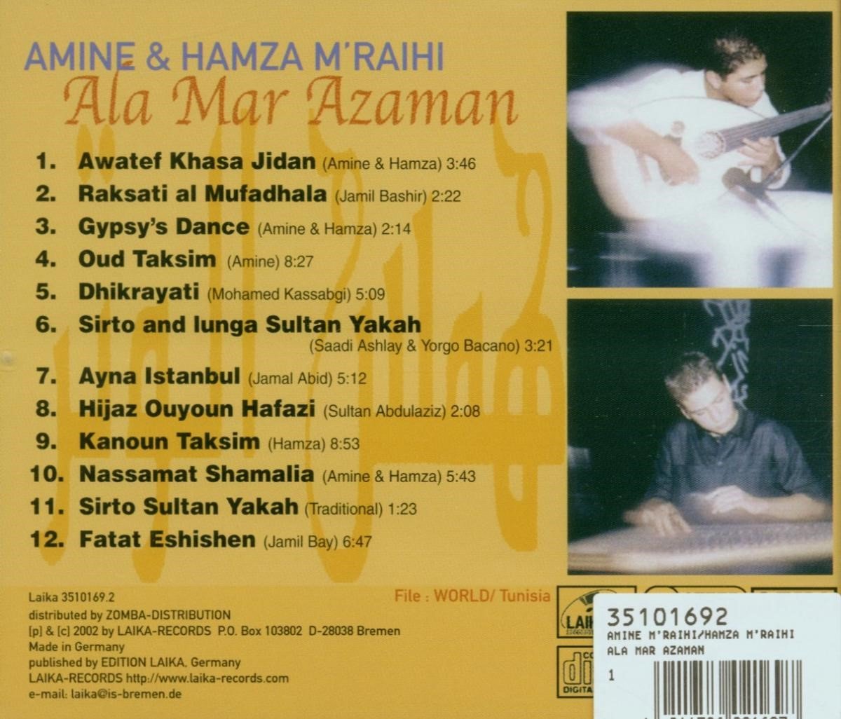 Amine & Hamza M'Raihi - Ala Mar Azaman (CD), Amine & Hamza M'Raihi | CD ...