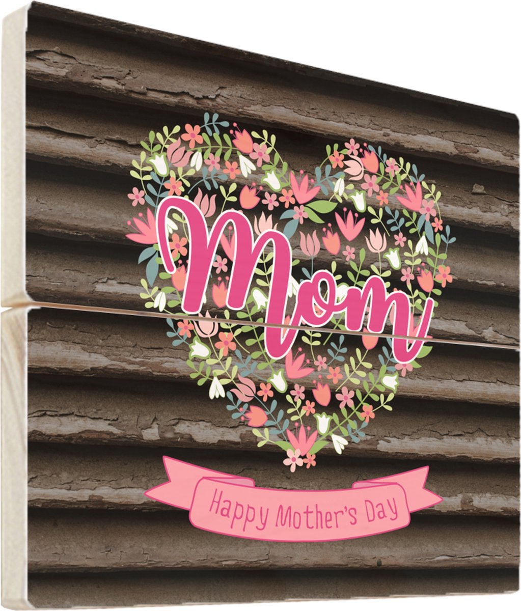 Moederdag quote 'Mom' met een hart | bol.com