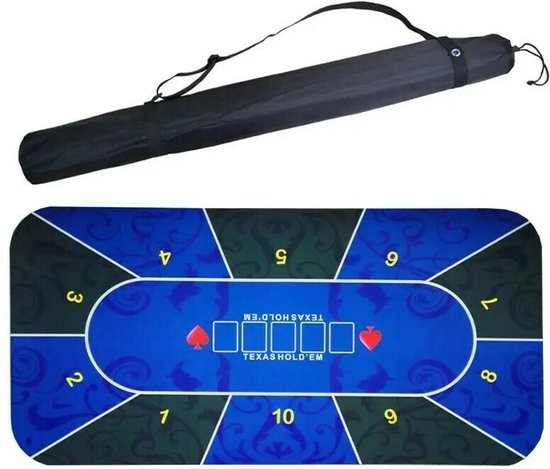 Pegasi Pokermat Royal 120CM Blauw - Texas Hold'em Poker Mat - Mat voor ...