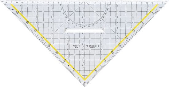 Geodriehoek Aristo 1648/2 325mm met greep transparant | 10 stuks | bol
