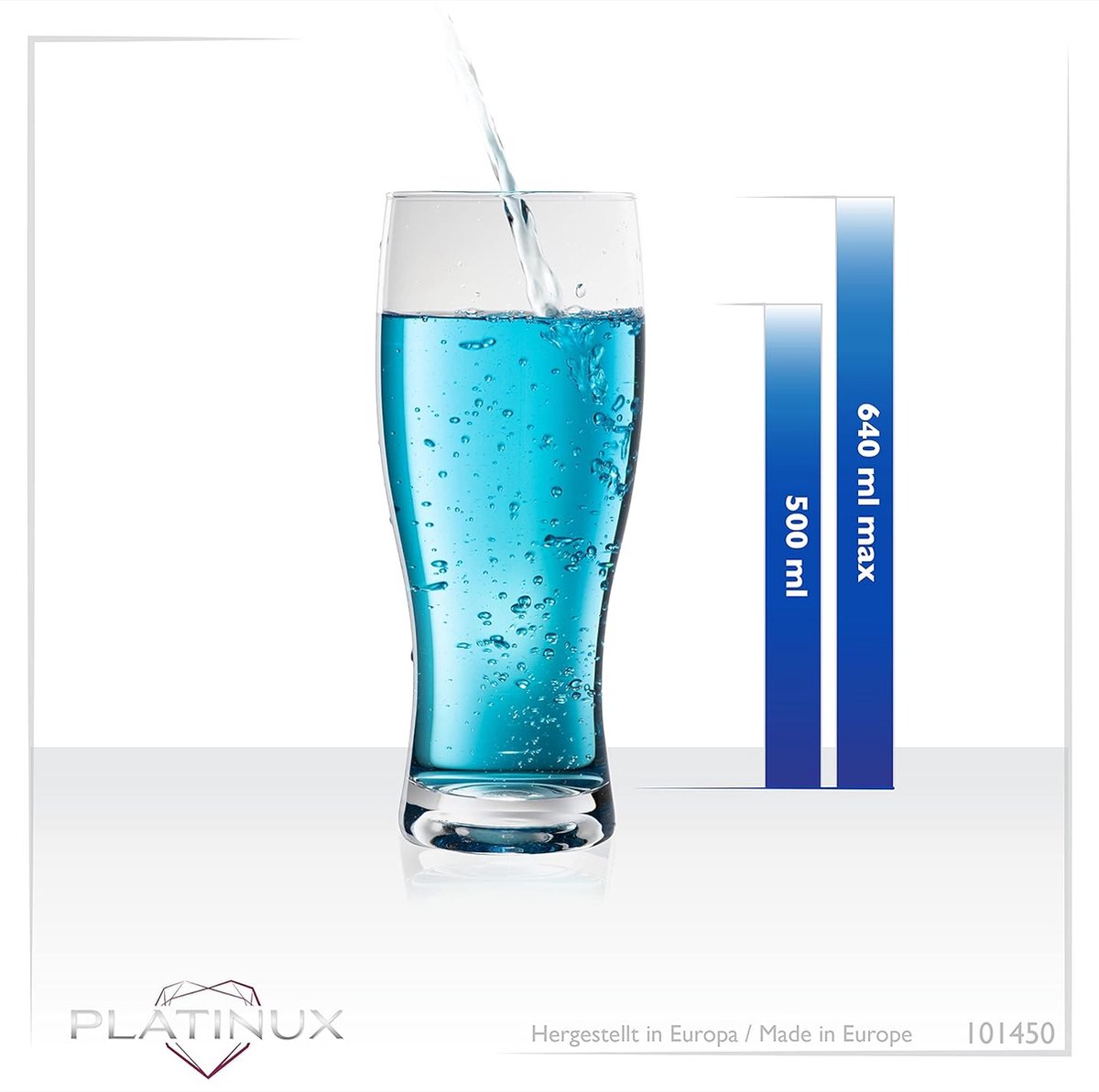 Bierglazen 500 ml (max. 640 ml) Gemaakt van glas Set van 6 bierglazen Tarweglazen Hoog... | bol