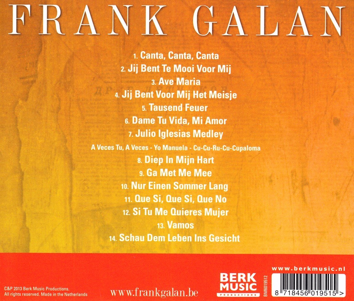 Frank Galan - Canta (CD), Frank Galan | CD (album) | Muziek | bol.com