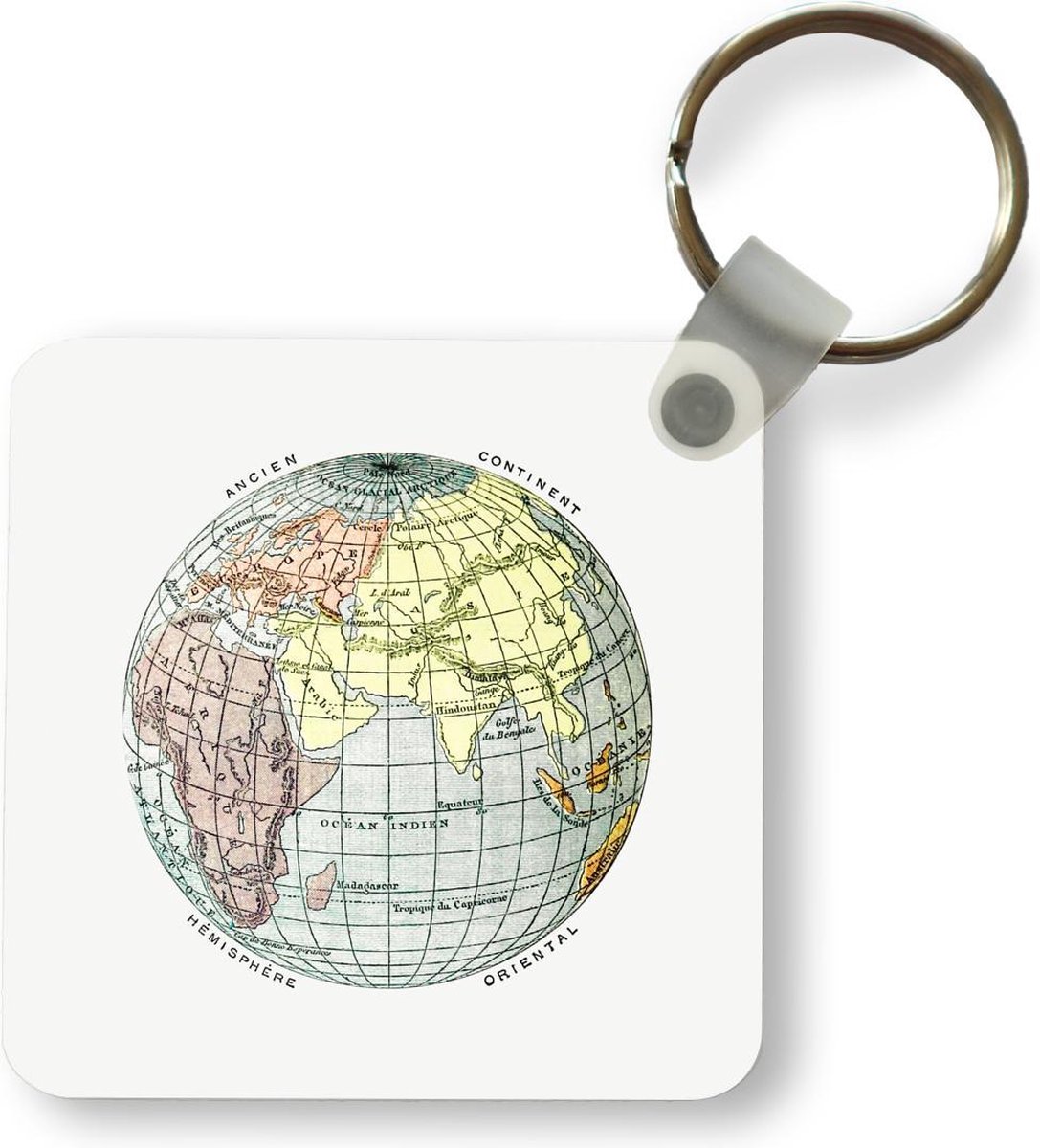 Sleutelhanger - Uitdeelcadeautjes - Retro - Wereldbol - Wereldkaart ...