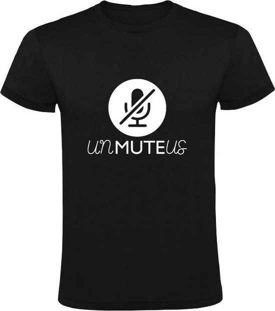 UNMUTE US | Heren T-shirt | Zwart | Protest | Vrijheid | Zwijgen ...