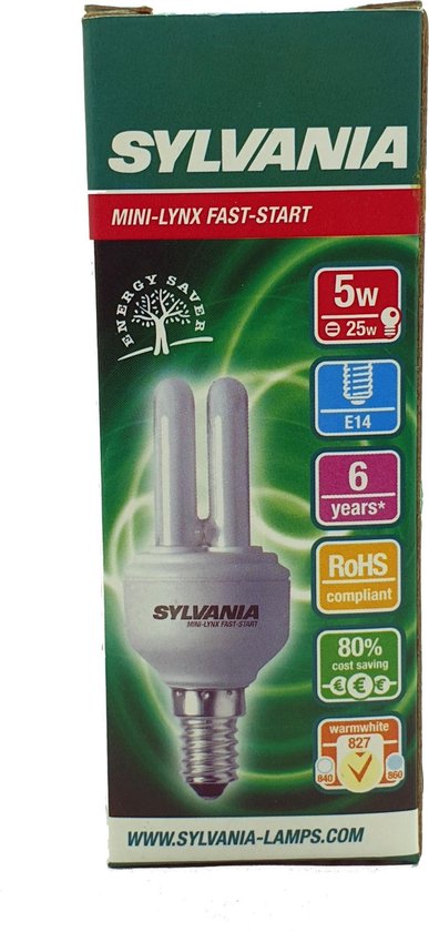 Sylvania Mini-Lynx fast start 5W E14 warm wit | bol.com