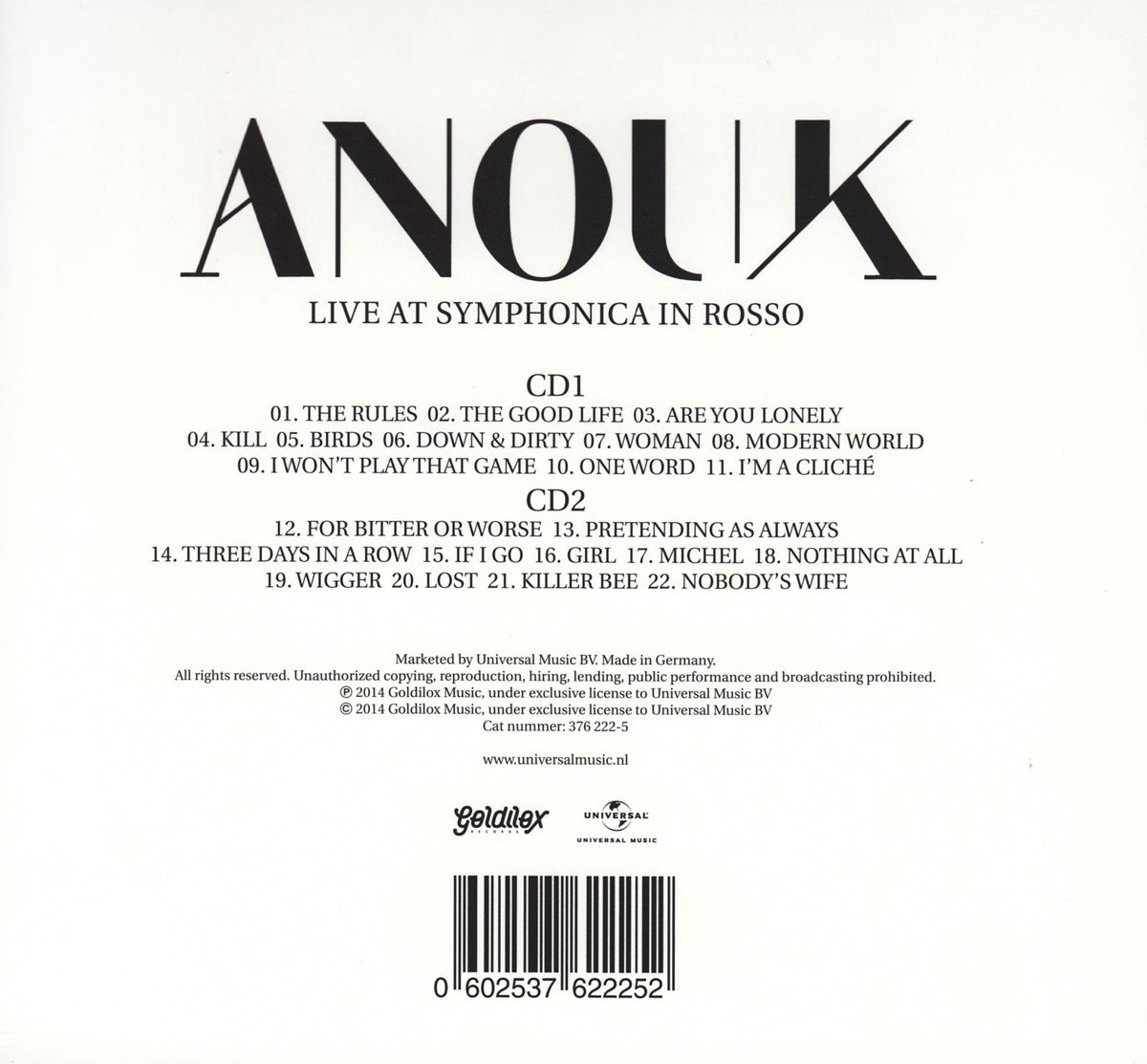 Anouk - Symphonica In Rosso 2013 (2 CD), Anouk | CD (album) | Muziek | bol