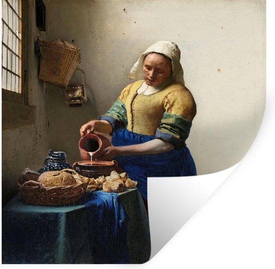 Muurstickers - Sticker Folie - Het melkmeisje - Johannes Vermeer - 90x120 cm -... | bol