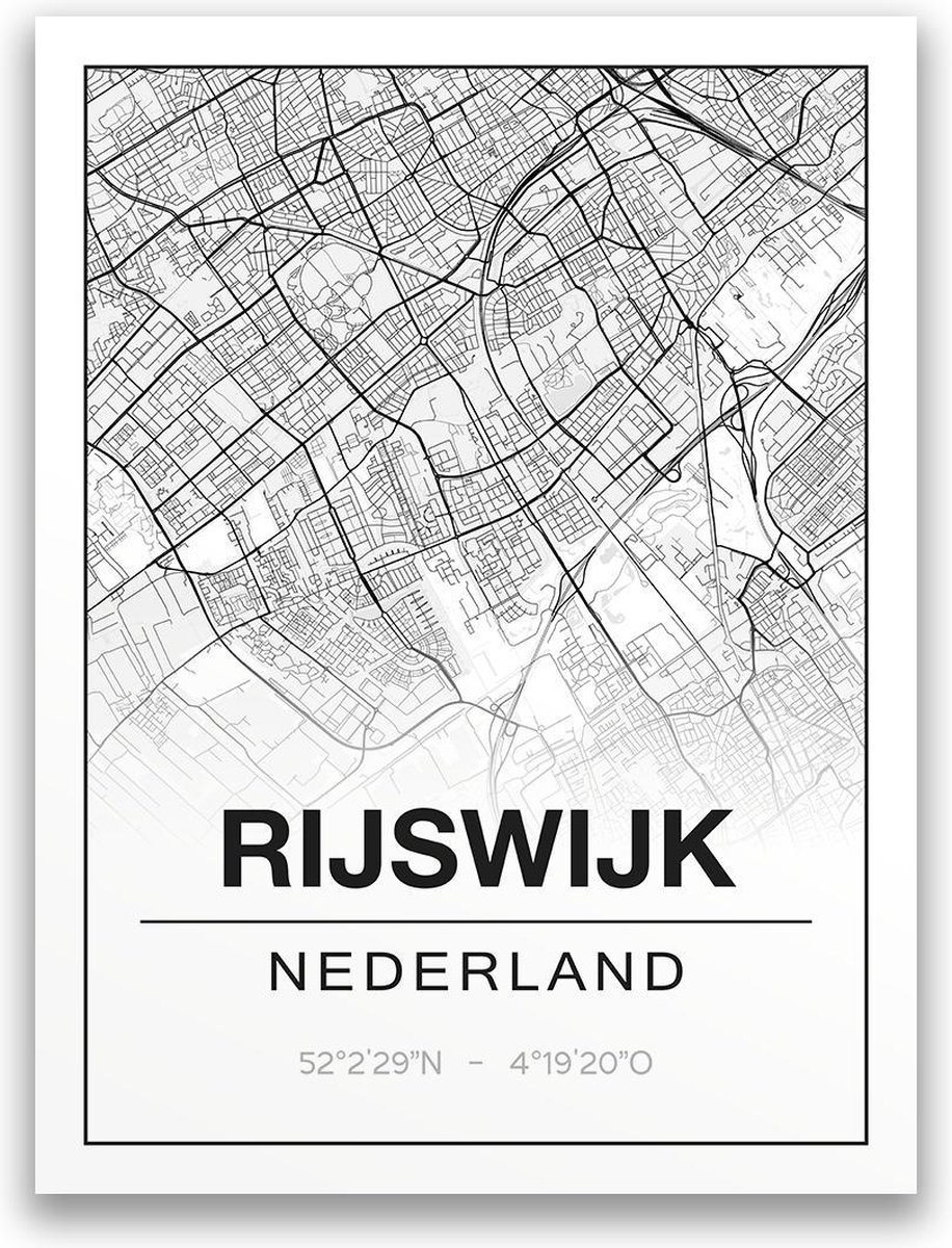 Poster/plattegrond RIJSWIJK - 30x40cm | bol.com