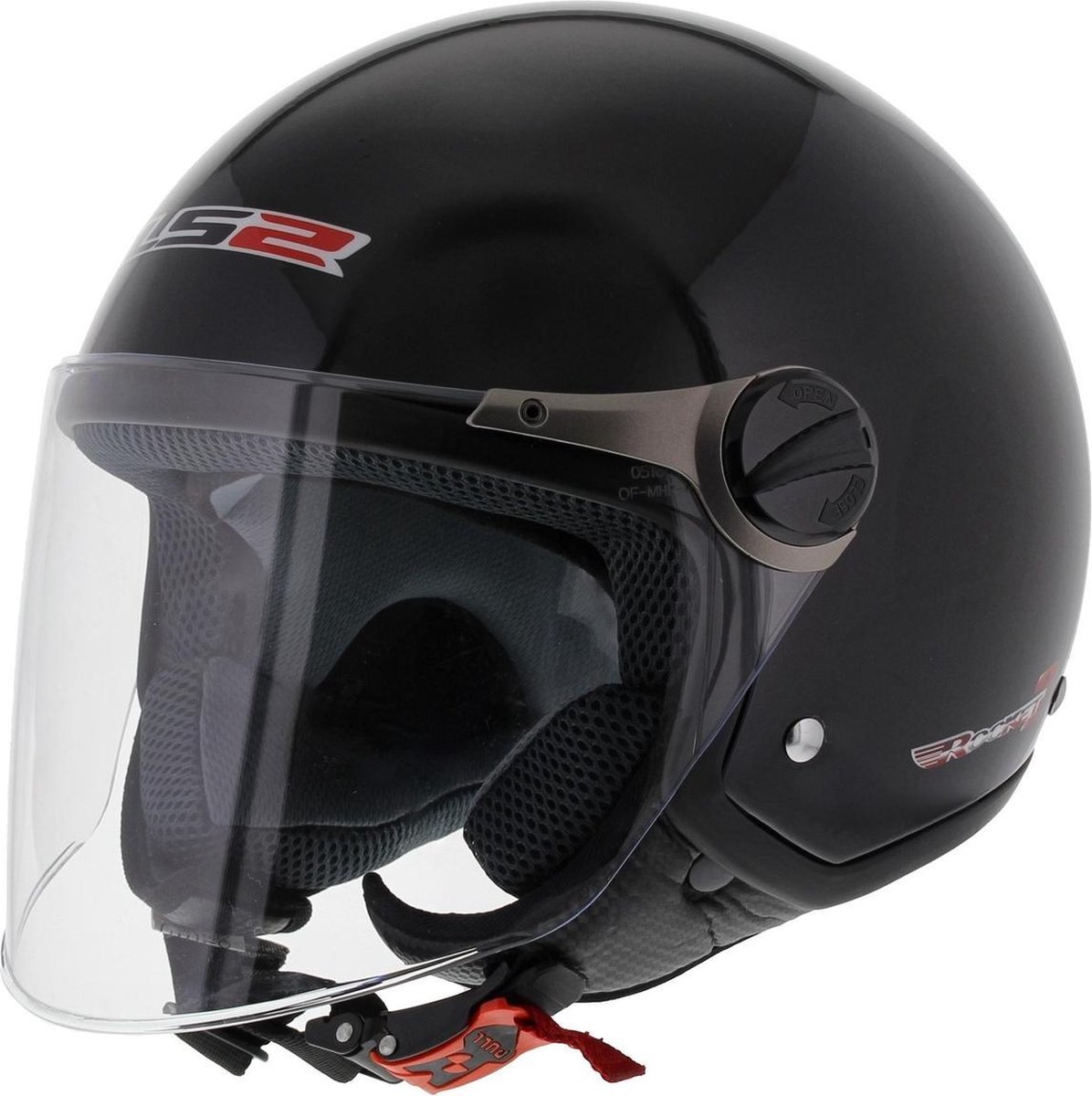 bol.com | LS2 OF560 Rocket II Jethelm - Motorhelm - Glans Zwart - Maat XS
