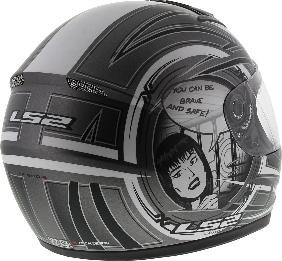 LS2 FF350 Helm Cartoon mat antraciet zilver | bol.com
