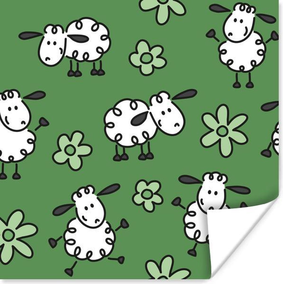 Une illustration d'un poster motif mouton 100x100 cm - Tirage photo sur ...