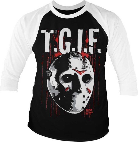 Friday The 13th Raglan top -L- T.G.I.F. Zwart/Wit | bol Friday The 13th Raglan top -L- T.G.I.F. Zwart/Wit | bol