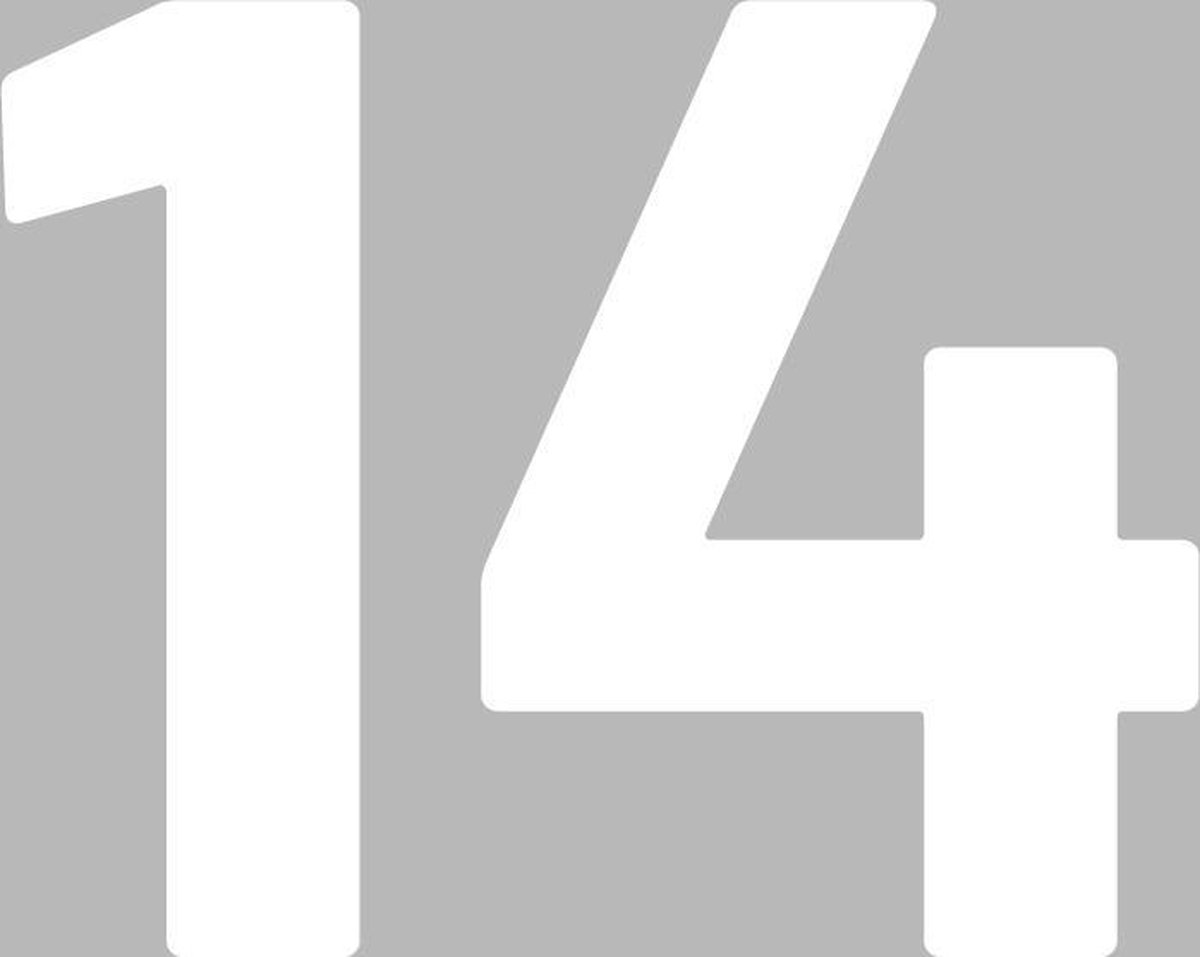 Huisnummer sticker WIT 15cm hoog | Brievenbus sticker huisnummer ...