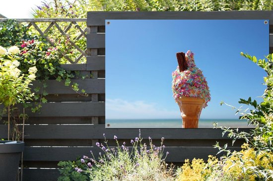 Tuinposter - Tuindoek - Tuinposters buiten - Gesmolten softijs met ...