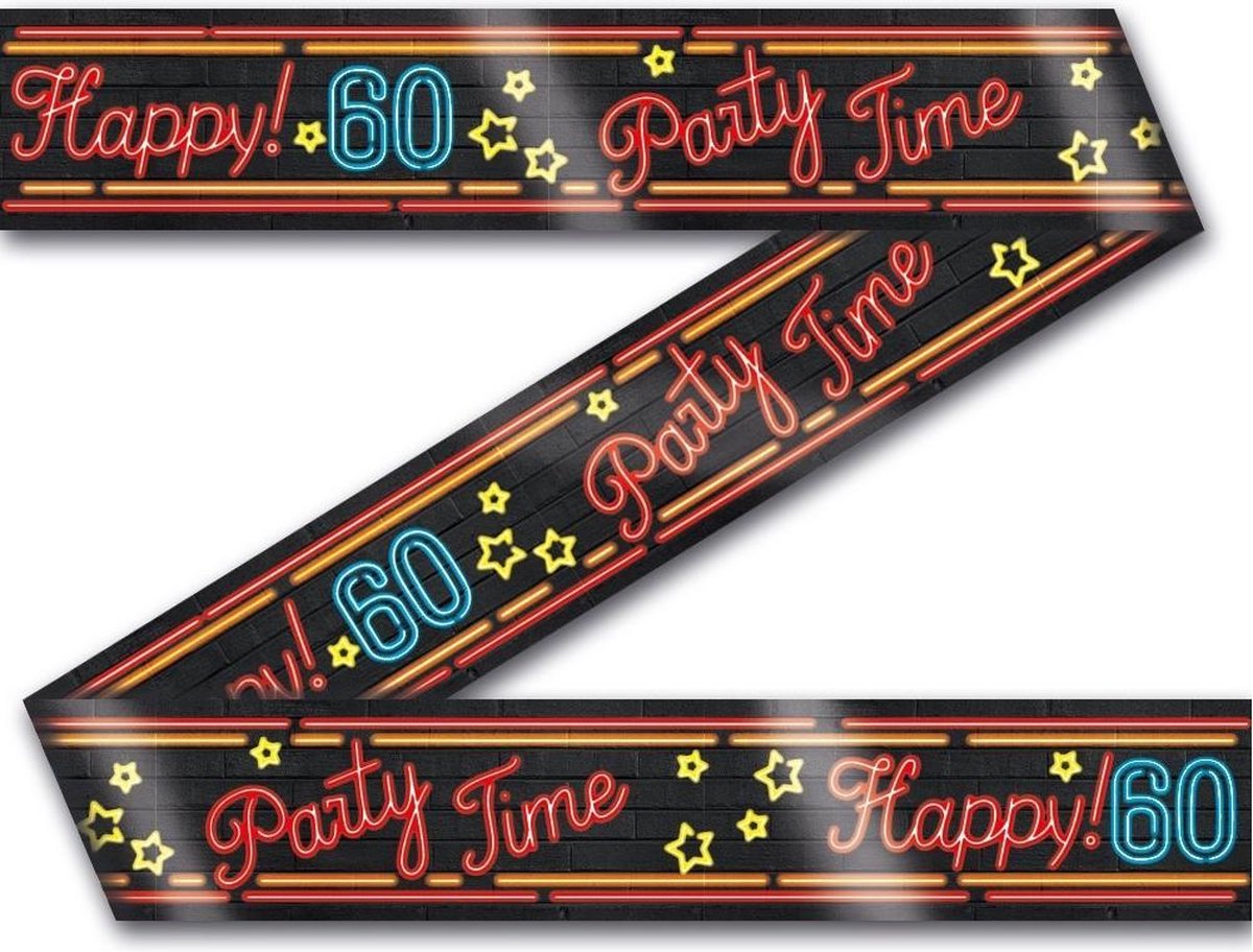 Paper Dreams Party Tape Happy 60 Neon 12 Meter | bol.com