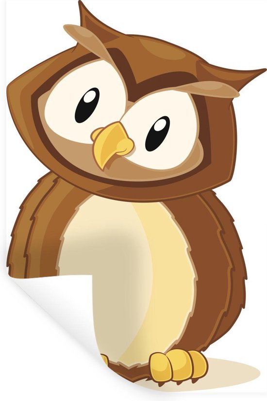 Muurstickers - een uil in de stijl van een cartoon - 80x160 cm - Plakfolie | bol.com