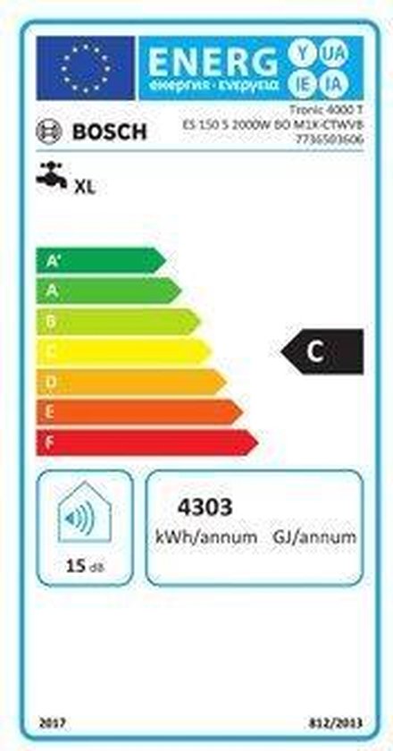 Bosch Tronic 4000T boiler elektrisch 150L m. energielabel C | bol.com