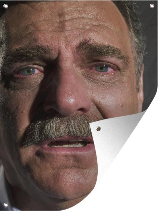 Muurdecoratie buiten Een huilende man met een snor - 120x160 cm | bol.com