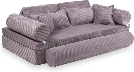 XXL Modulaire bank - Speelsofa- Rib Velvet - Lavender Premium (incl. 4 ...