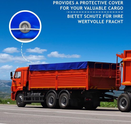 Jago- Afdekzeil blauw 650 g/m¬≤, 4 x 5 meter, waterdicht en scheurvast ...