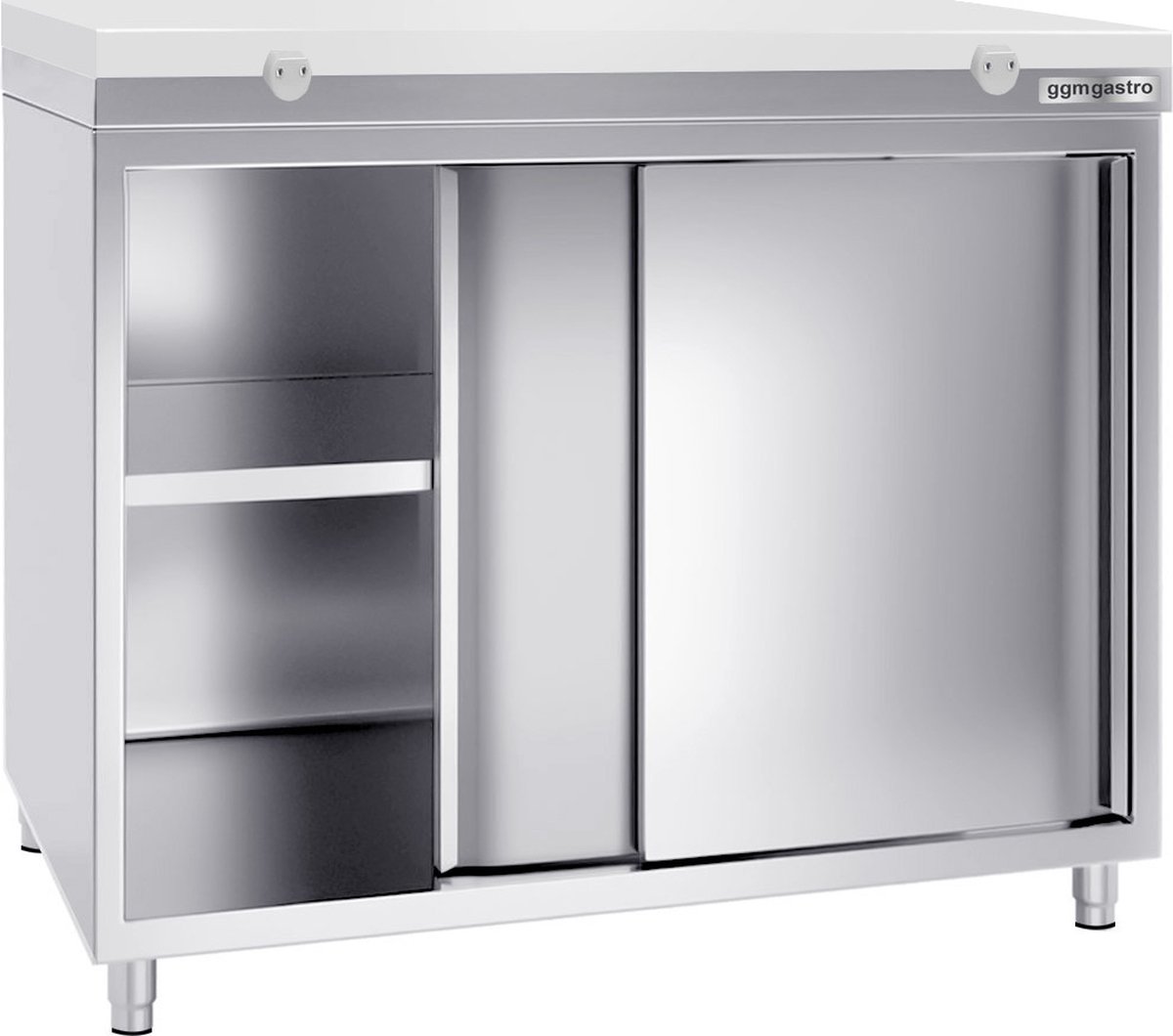 RVS slagerij werkkast Premium 1000 x 800 - met schuifdeur en snijblad ...