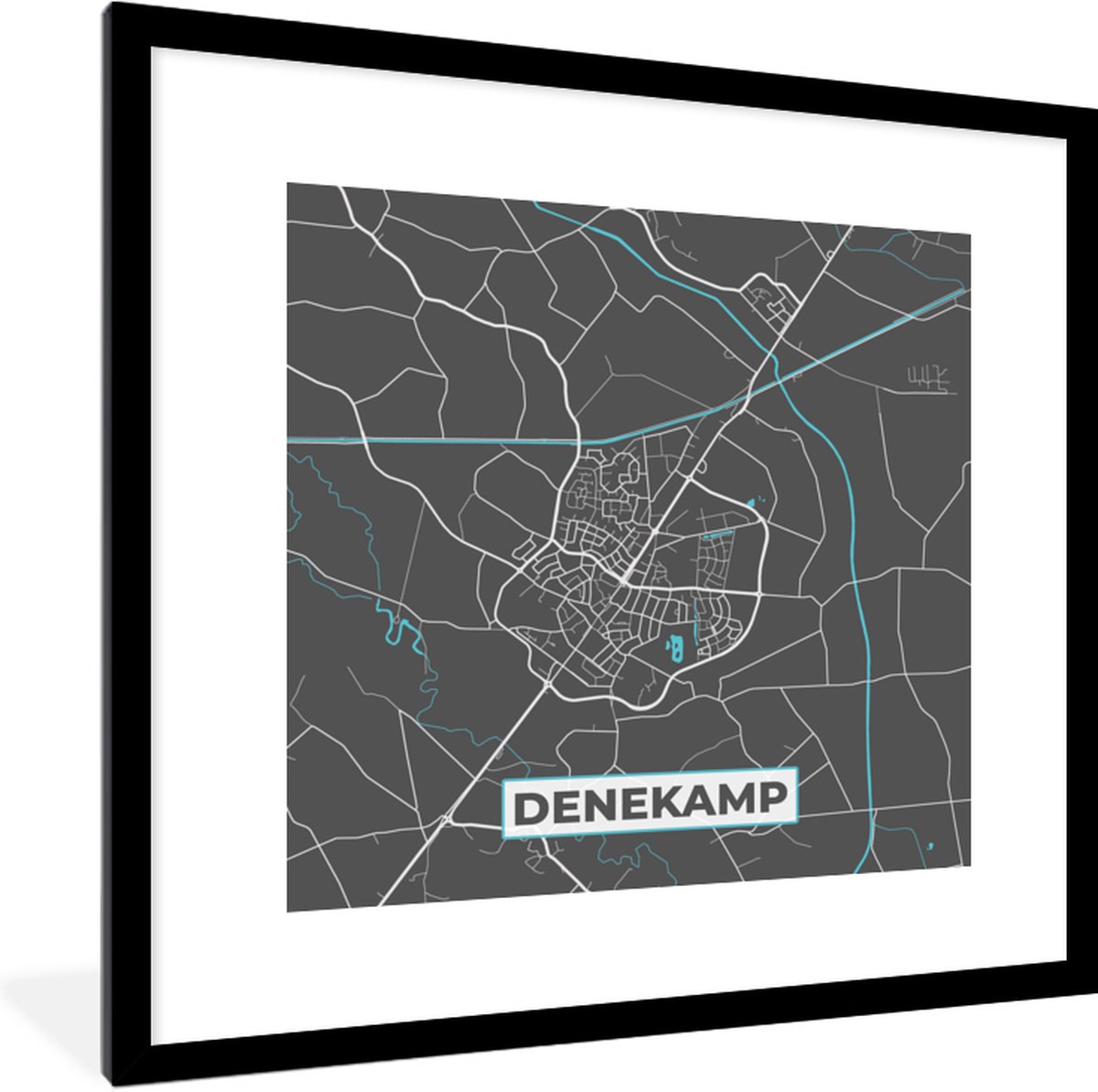 Fotolijst incl. Poster - Denekamp - Kaart - Plattegrond - Stadskaart ...