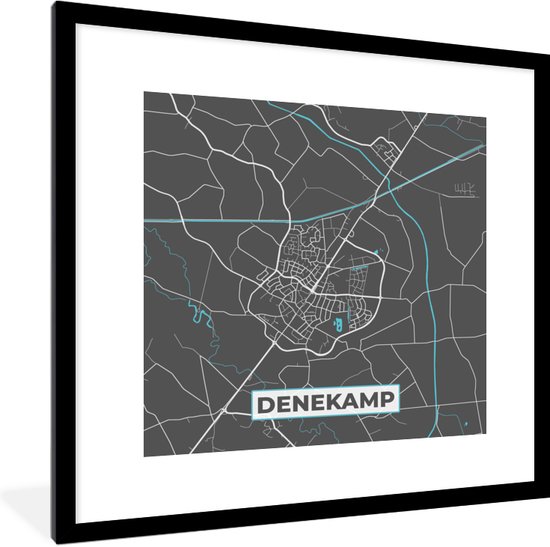 Fotolijst incl. Poster - Denekamp - Kaart - Plattegrond - Stadskaart ...