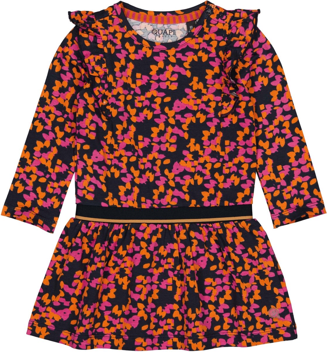 Quapi baby meisjes jurk Saar aop Blue Dark Flower | bol.com