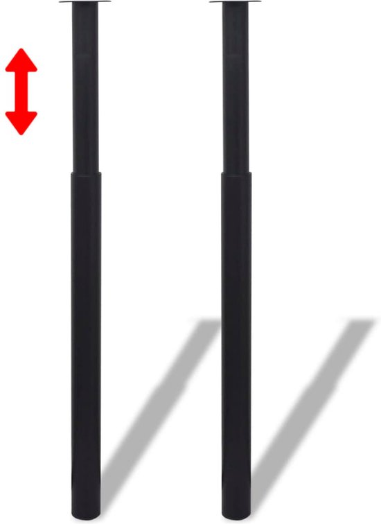 vidaXL Tafelpoten telescopisch 710-1100 mm zwart 2 st | bol