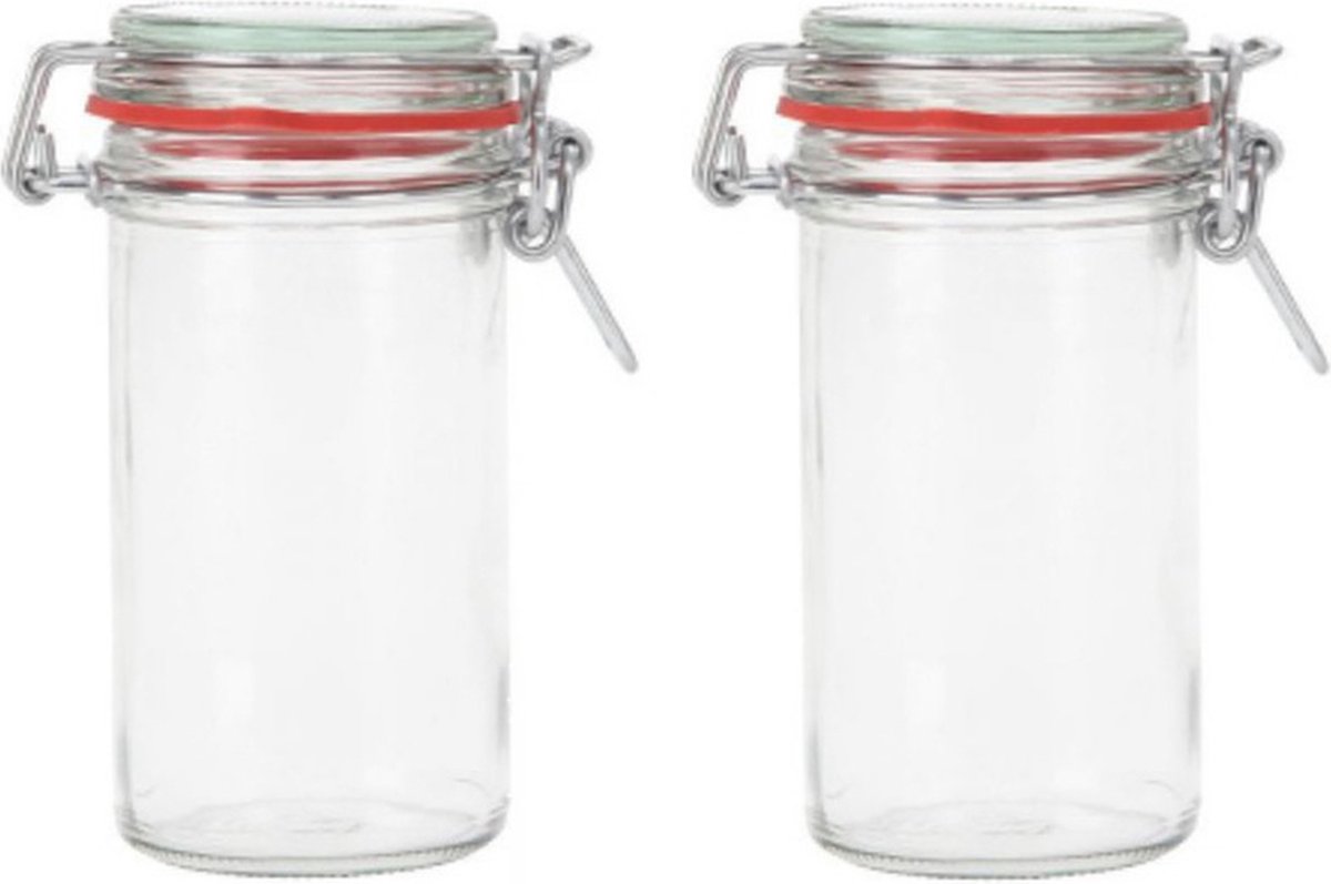 15x Weckpotten/inmaakpotten 250 ml/0,25 liter met rode rubberen ring ...