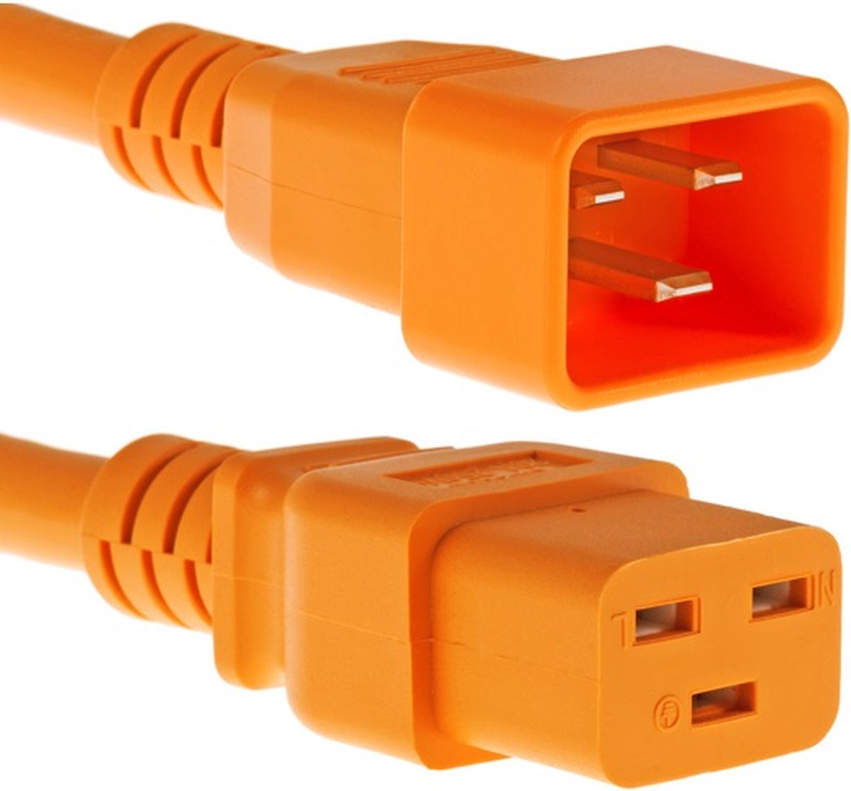 C19 - C20 voeding verlengkabel - 3x 1,50mm / oranje - 1 meter | bol.com