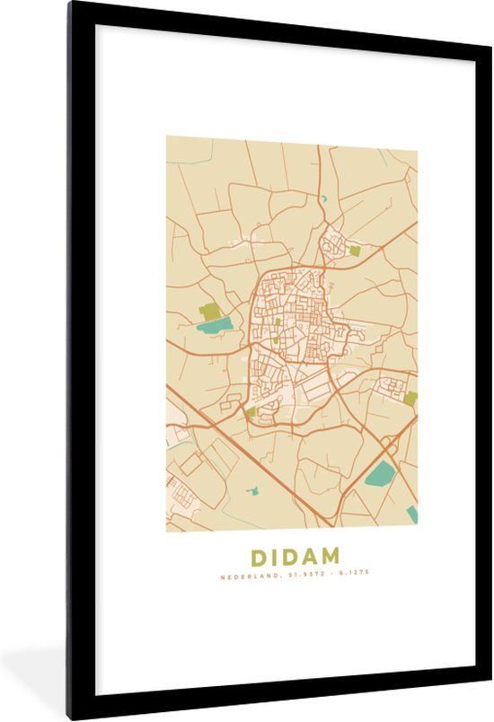 Fotolijst incl. Poster - Didam - Stadskaart - Plattegrond - Kaart ...